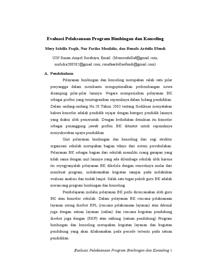 Kelompok 7 - Evaluasi Pelaksanaan Program Bimbingan Dan Konseling | PDF