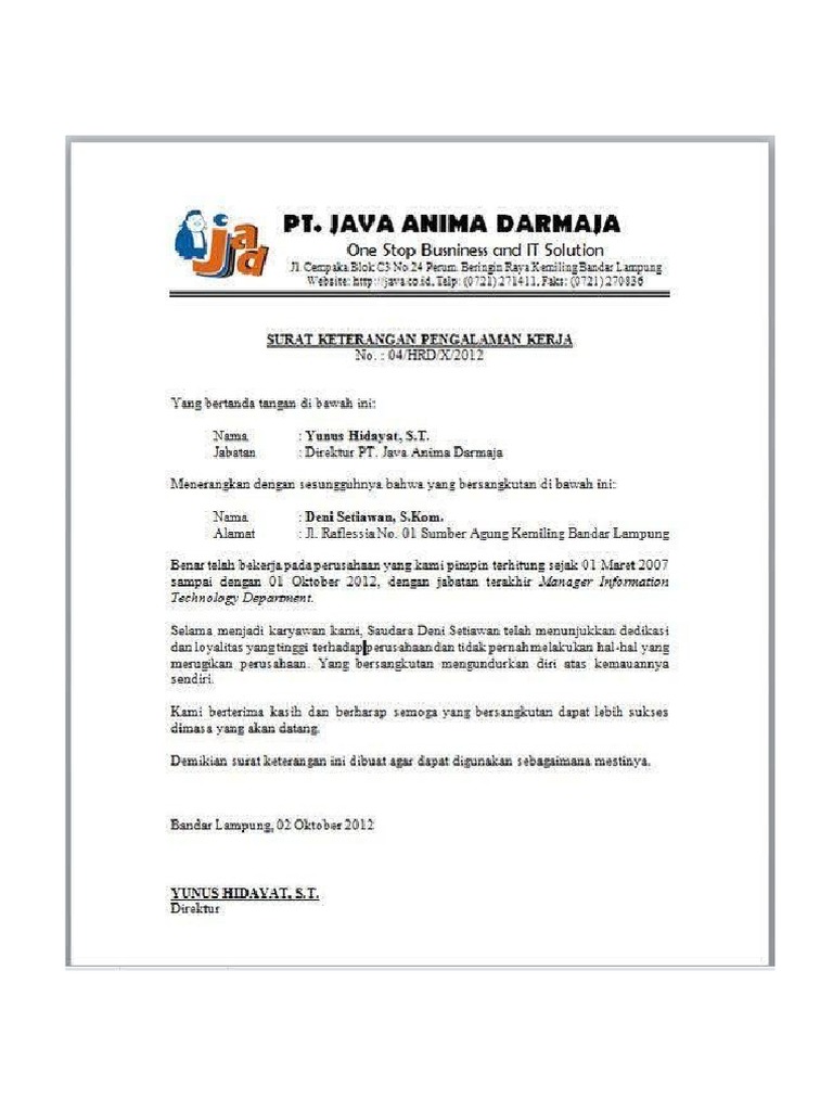 Contoh Surat Paklaring 2docx | PDF