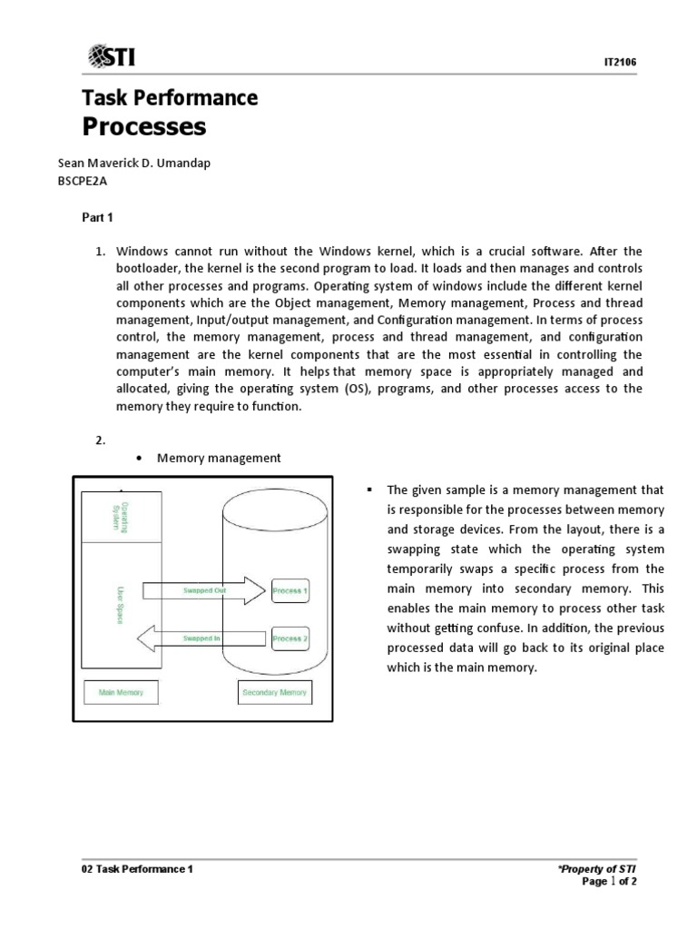 IT2106 Task Performance Processes Optimized | PDF | Process (Computing) | Operating System