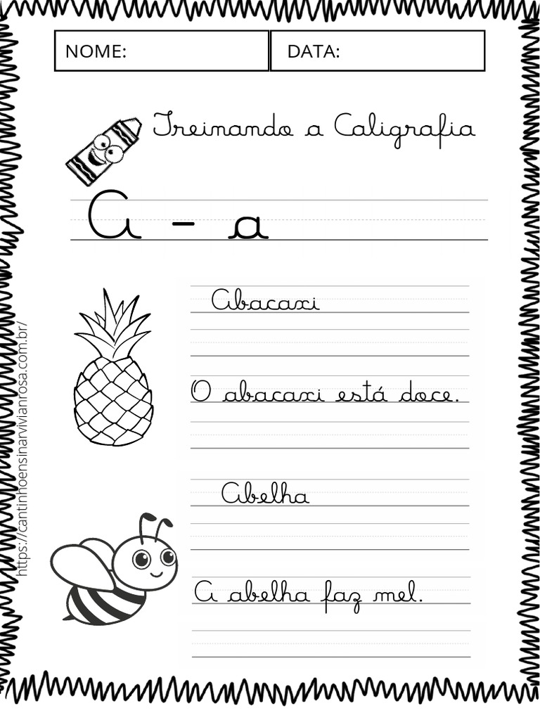 Atividades De Caligrafia Cantinho Ensinar Vivian Rosa 1 Pdf Blog 