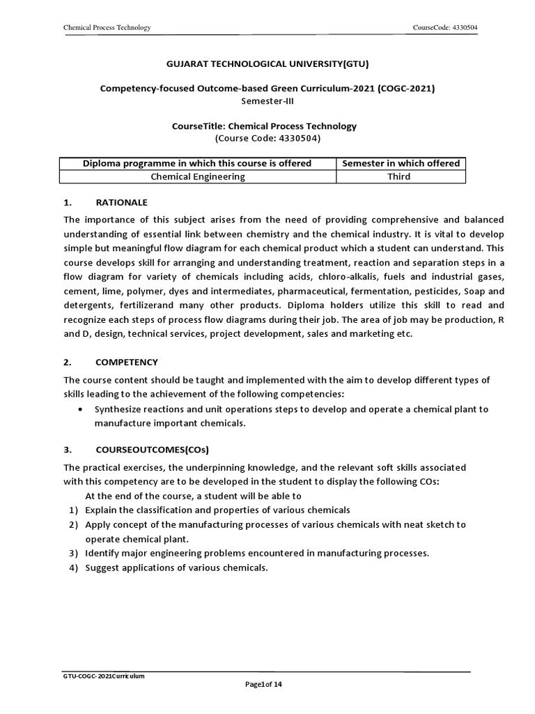 Chemical Process Technology | PDF | Chemical Industry | Biotechnology