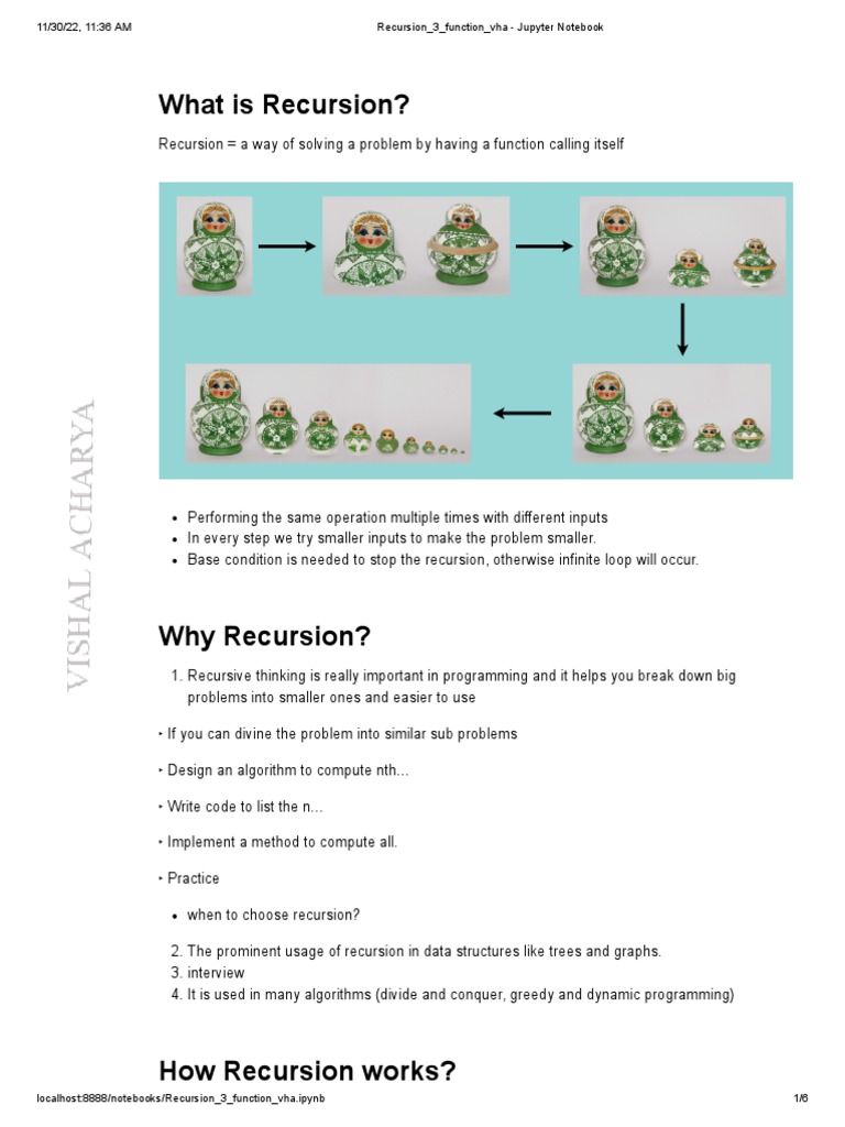 Recursion - 3 - Function - Vha - Jupyter Notebook | PDF | Mathematics | Applied Mathematics