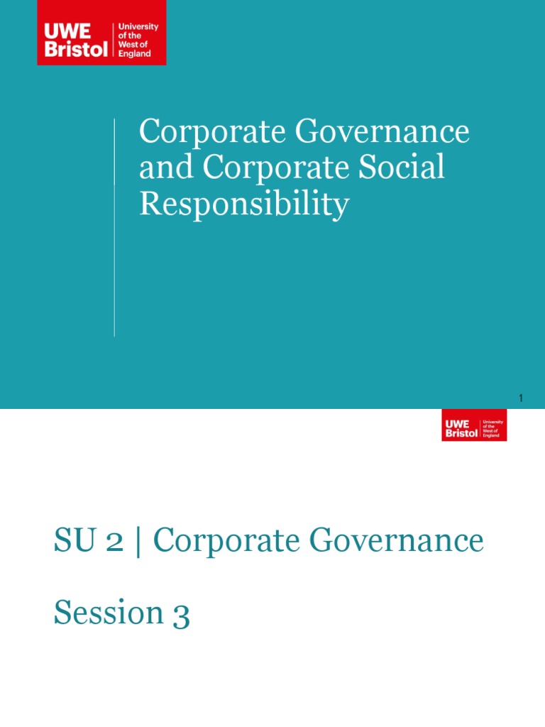 Corporate Governance - Support Slides FINAL | PDF | Corporate ...