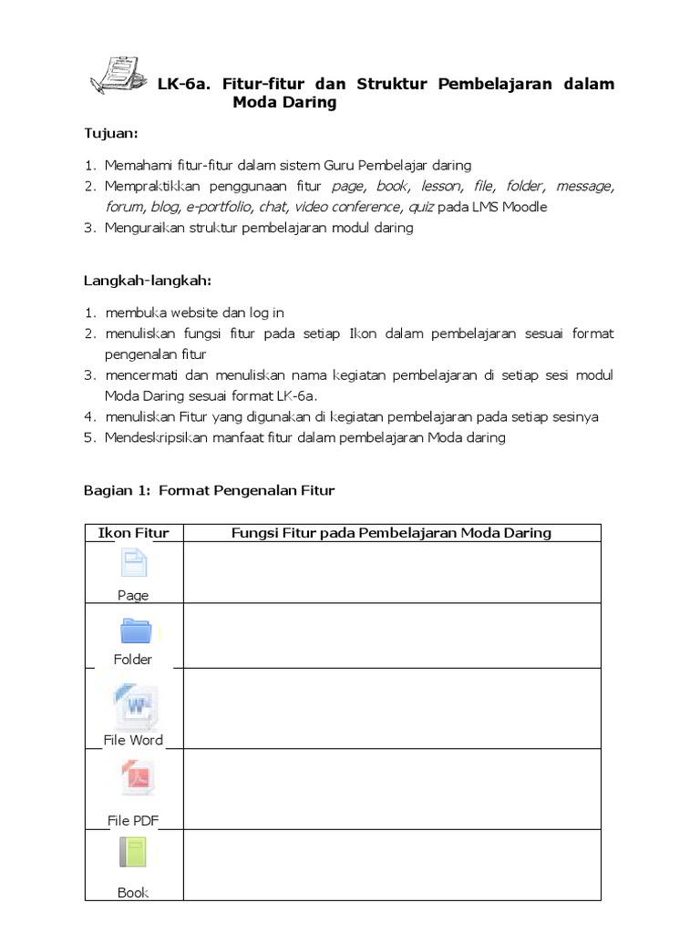 LK-6a. Struktur Pembelajaran Modul Daring | PDF