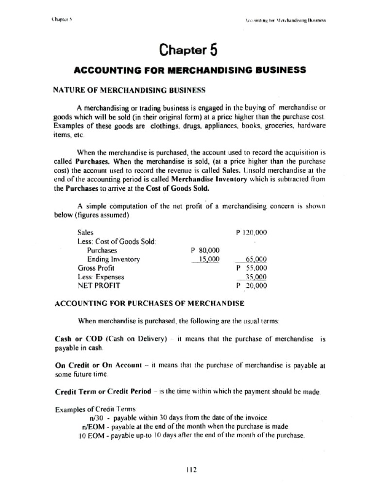 Accounting for Merchandising Business | PDF | Debits And Credits | Expense
