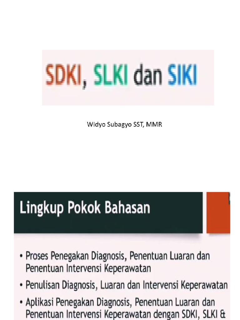 Model Dokumentasi Keperawatan SDKI, SLKI, SIKI | PDF