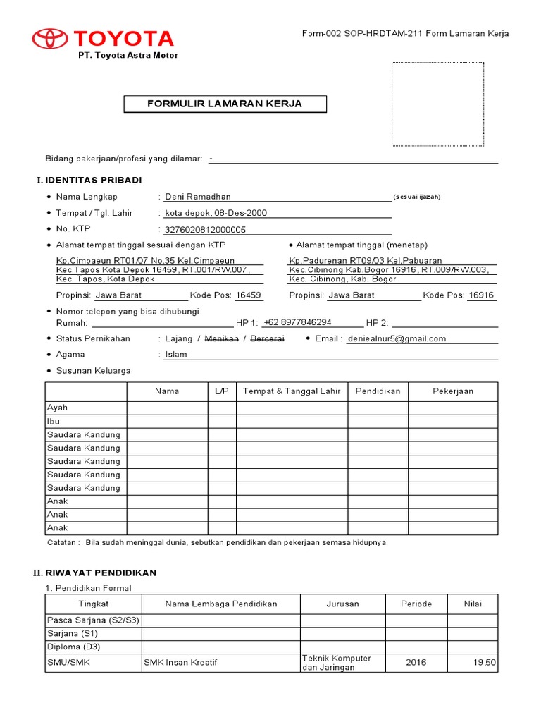 Resume Deni Ramadhan | PDF