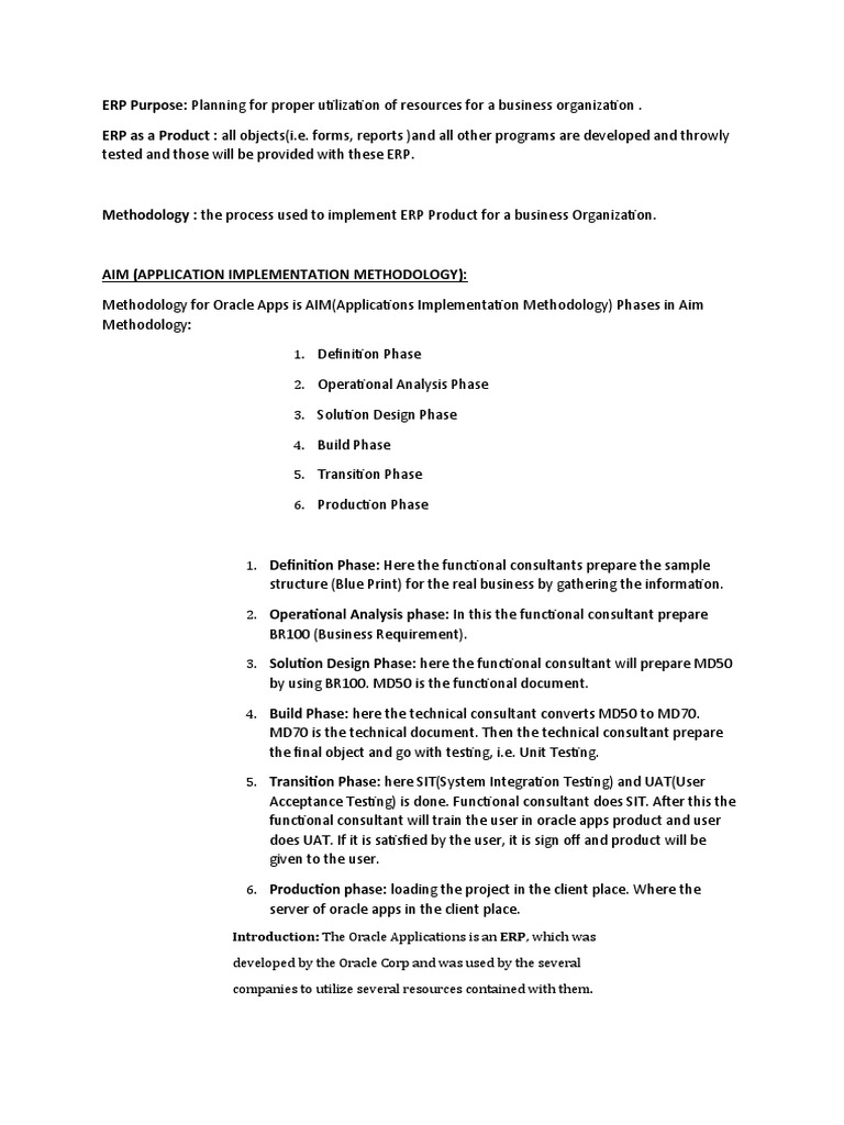 Aim Application Implementation Methodology Pdf 