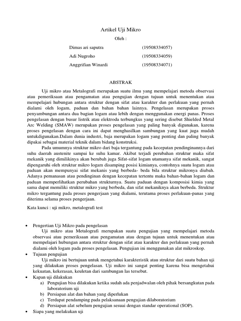 Artikel Uji Mikro | PDF