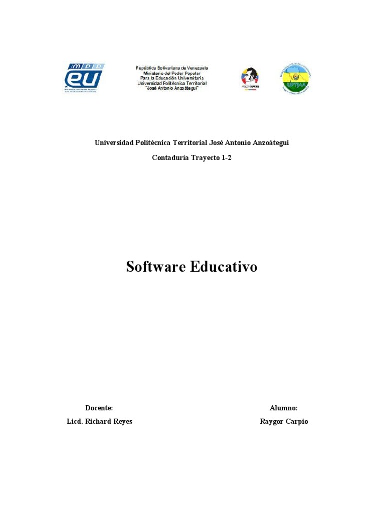 Software Educativo | PDF | Aprendizaje | Software