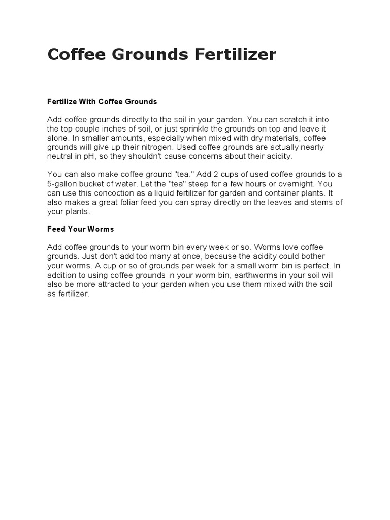 Using Coffee Grounds as Fertilizer | PDF | Fertilizer | Compost