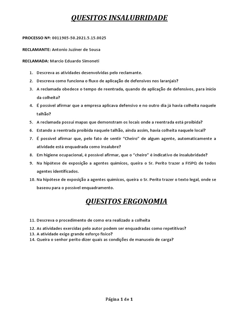 Quesitos Perícia Pdf