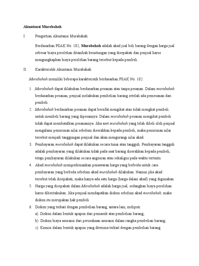 Akuntansi Murabahah | PDF