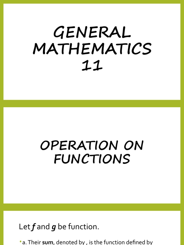 Lesson 3 Operations of Function | PDF