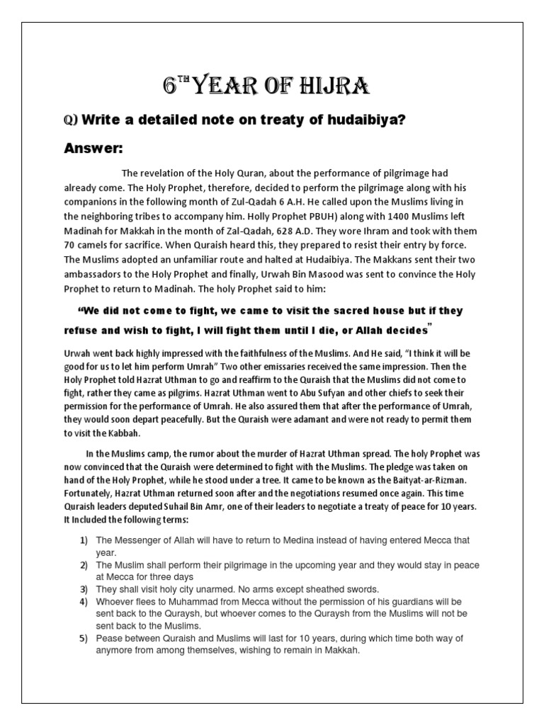 6th Year of Hijra BY Fahad | PDF | Muhammad | Mecca