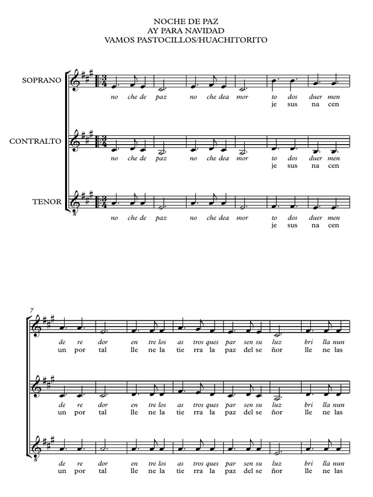 Navidad Coro - Partitura Completa | PDF | Música vocal | Canto