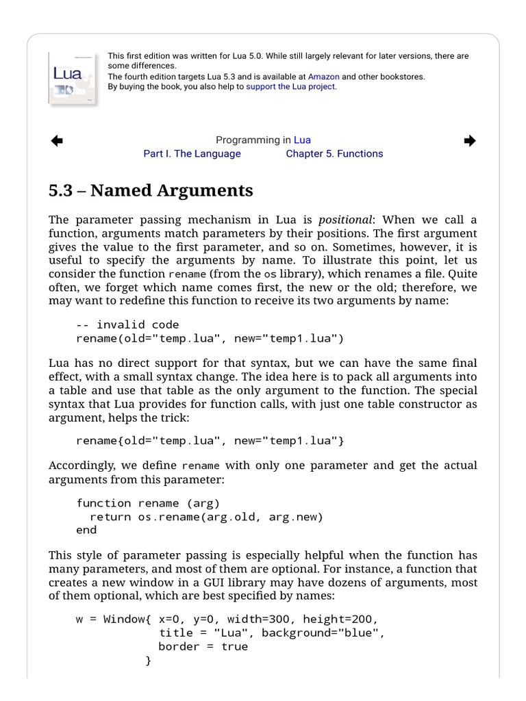 Programming In Lua 53 Pdf Parameter Computer Programming Subroutine 0571