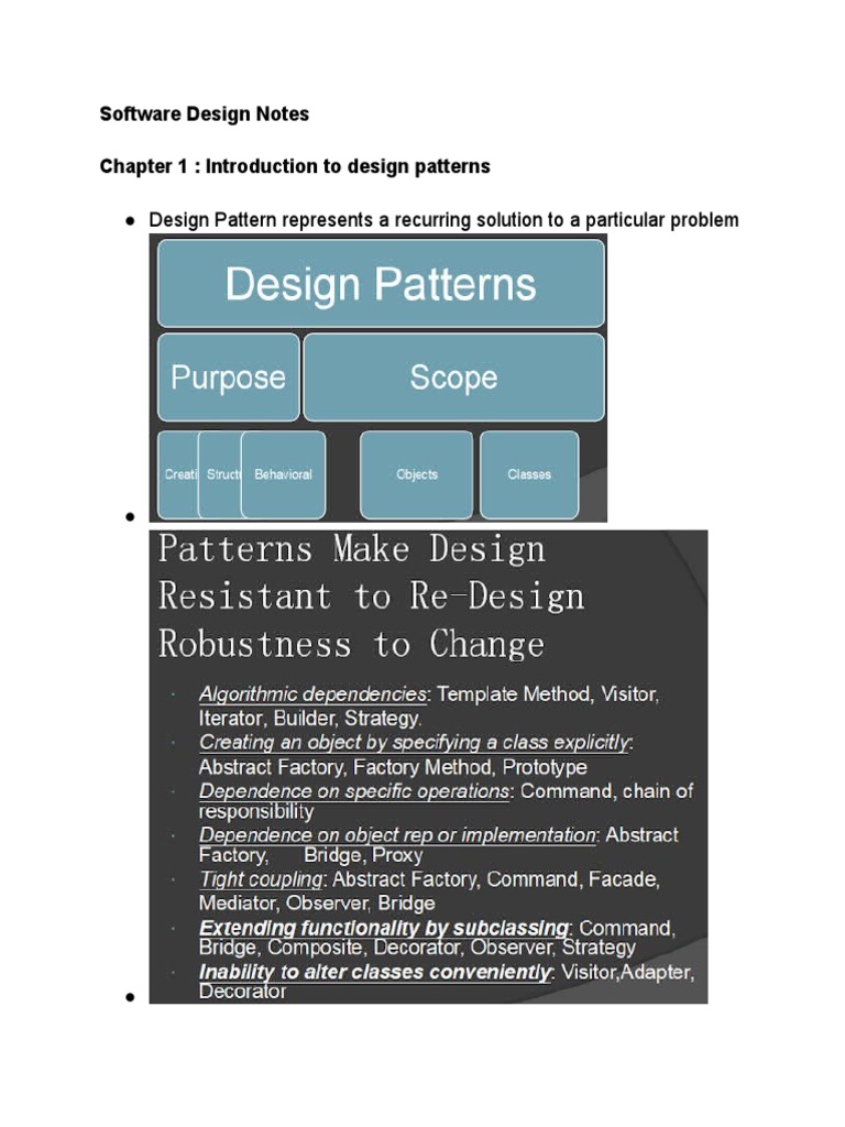 Software Design Notes | PDF | Design | Software Design