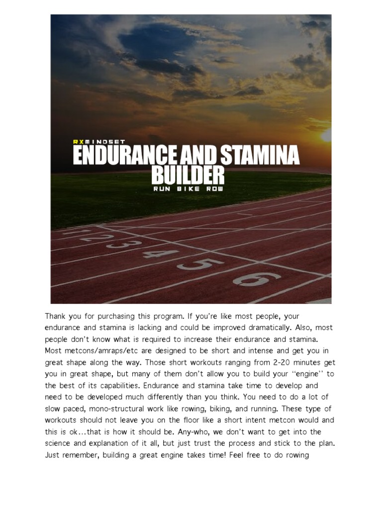 Endurance Stamina Builder Rxmindset | PDF