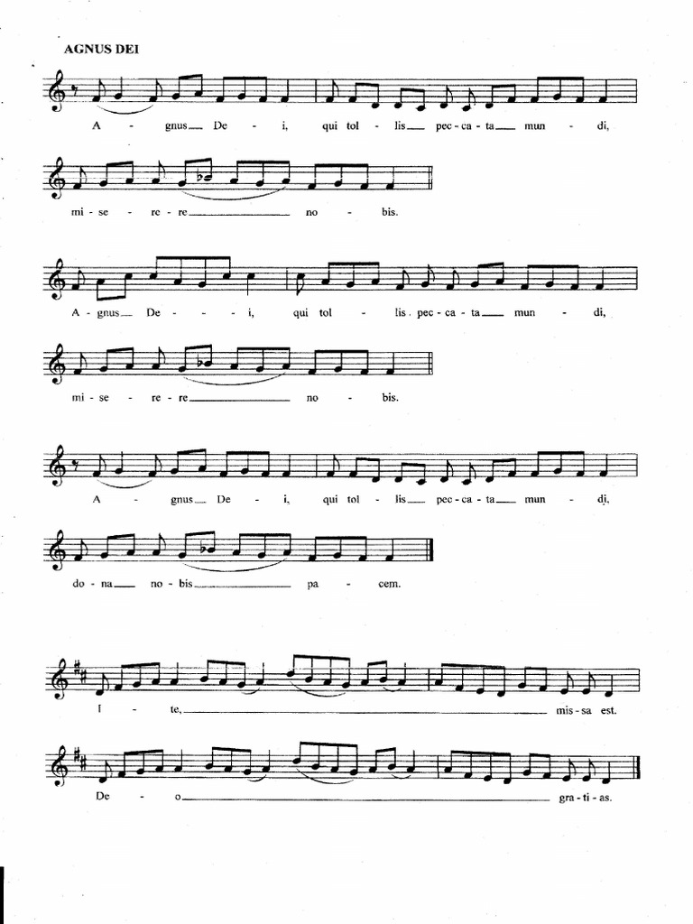 Missa de Angelis - Agnus Dei | PDF