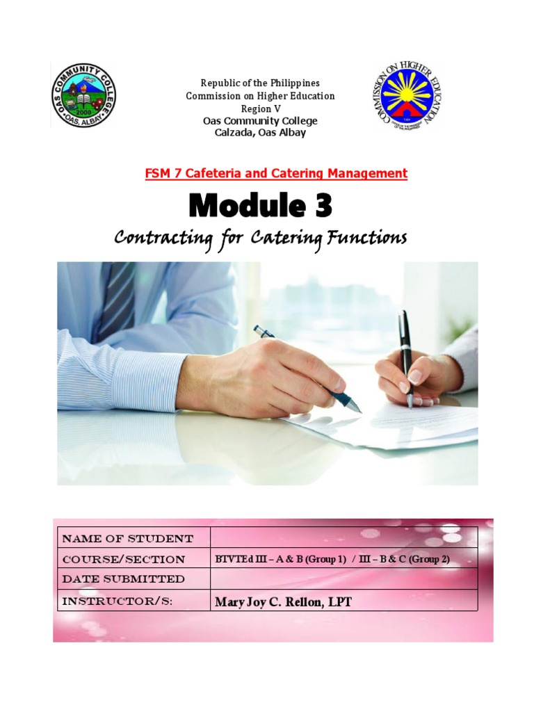 Catering Management Module | PDF