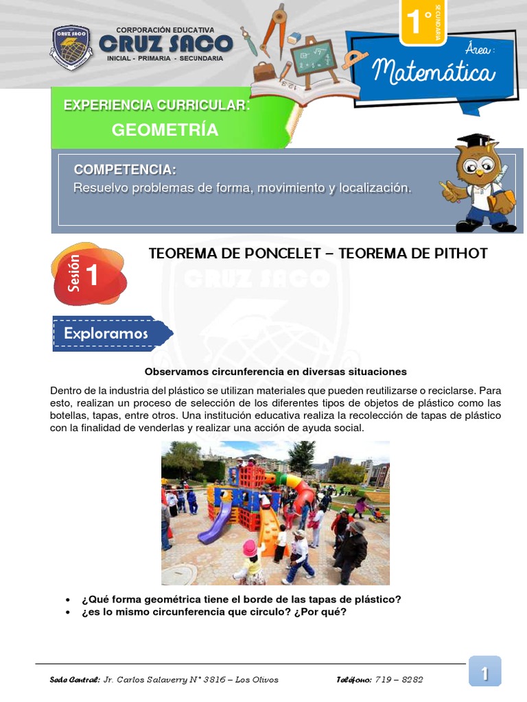 1ºaño-Geometría-s1-Teorema de Poncelet y Pitot | PDF | Triángulo ...
