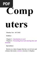 Grade 5 Excel Notes | PDF | Microsoft Excel | Spreadsheet