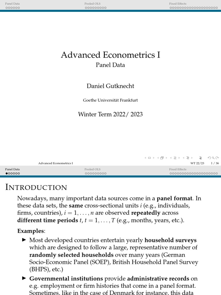 Ae1 Panel | PDF | Fixed Effects Model | Ordinary Least Squares