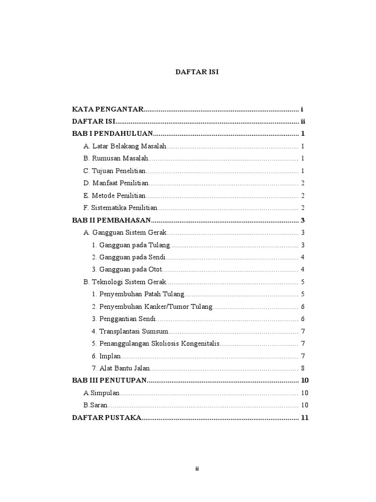 3.daftar Isi (Template) | PDF