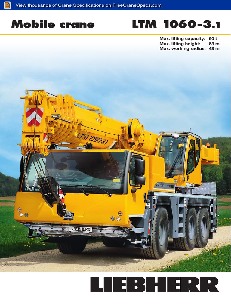 Liebherr LTM 1060 3 1 | PDF | Crane (Machine) | Steering