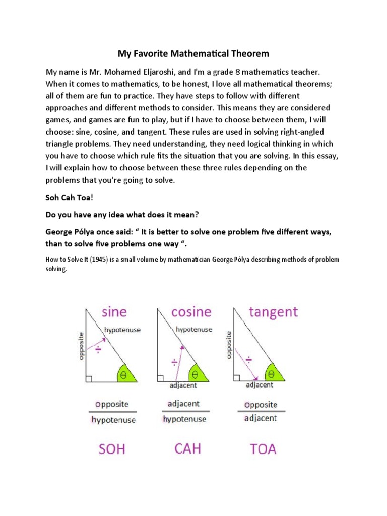 SCT Essay | PDF | Trigonometric Functions | Triangle