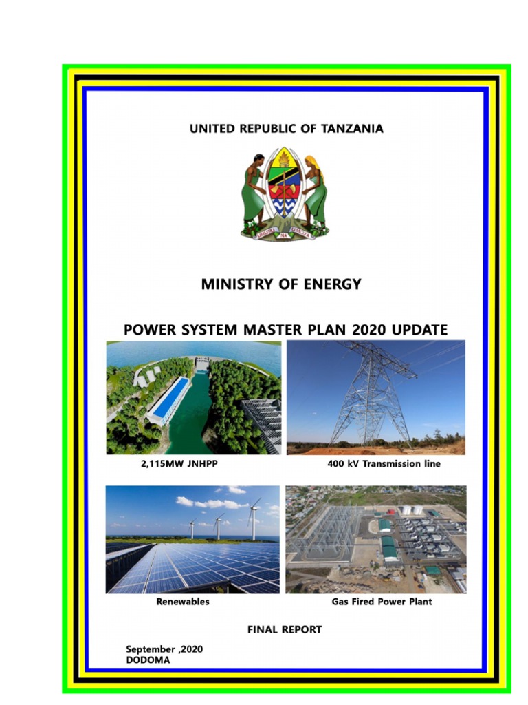 Tanzania Power System Master Plan 2020 | PDF | Electric Power ...