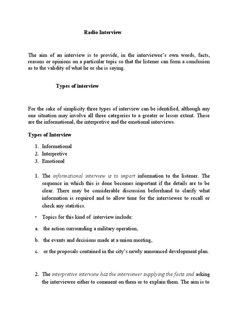 Radio Interview | PDF | Interview | Reason