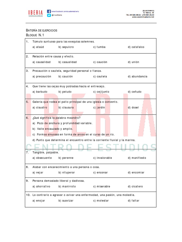 Bloque 1 Definiciones | PDF