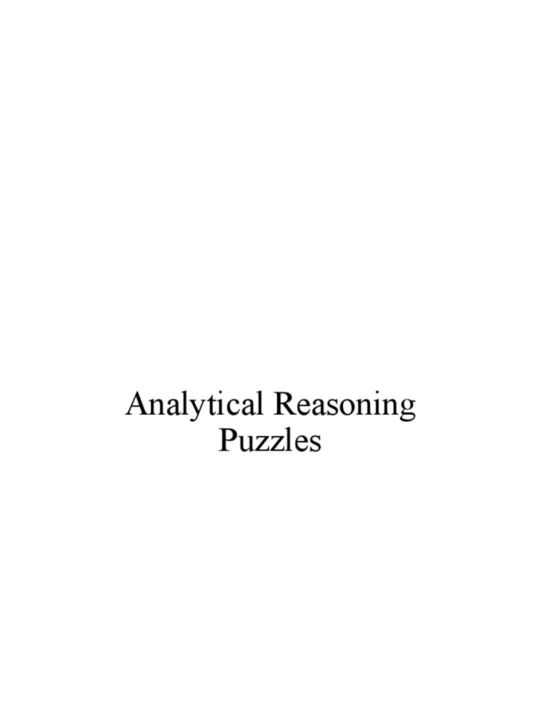 Analytical Reasoning Puzzles Overview | PDF