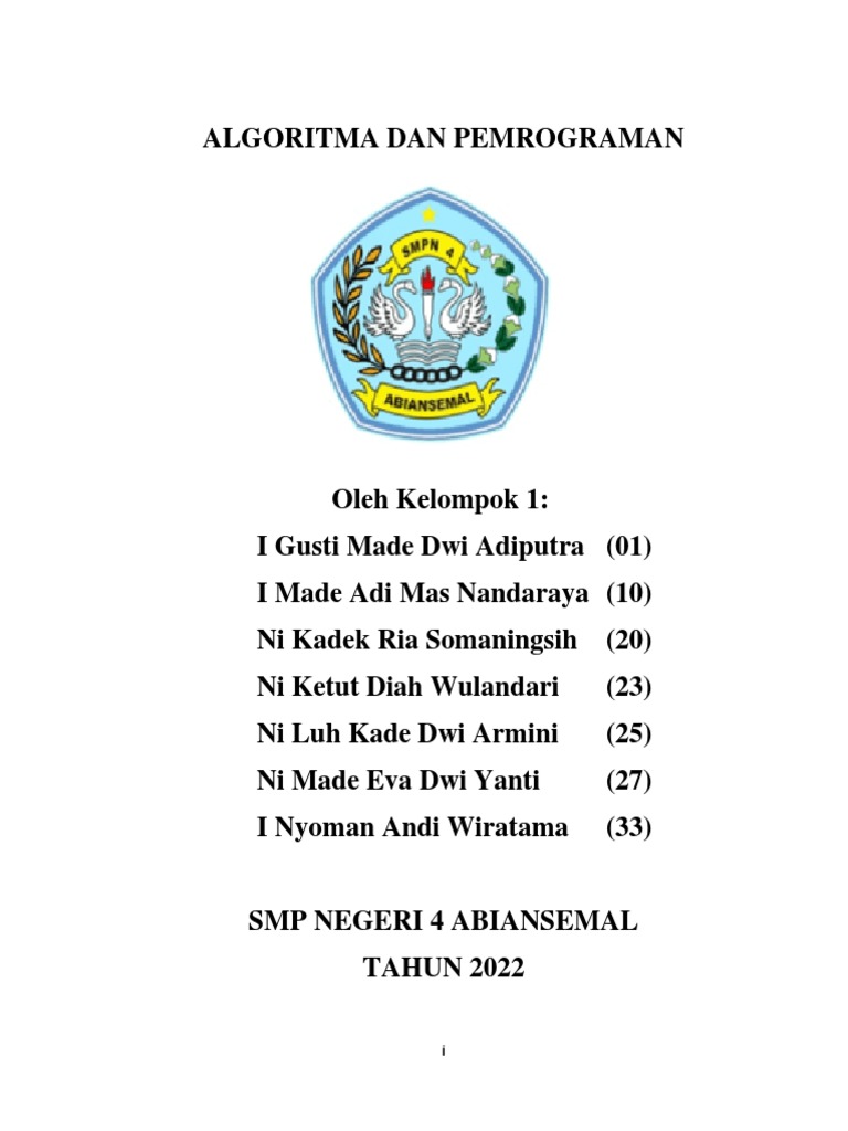 Algoritma Dan Pemrograman Kelompok 1 Pdf