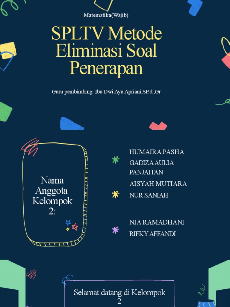 SPLTV Metode Eliminasi Soal Penerapan: Matematika (Wajib) | PDF
