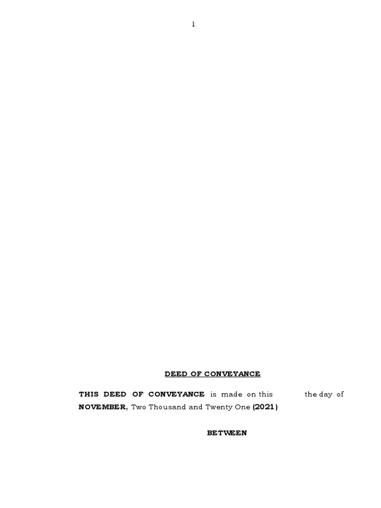 Deed of Conveyance for Kolkata Apartment | PDF