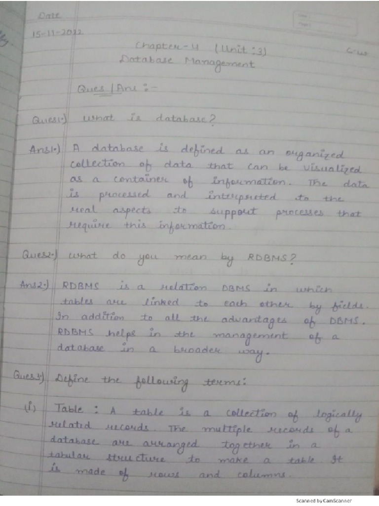 (Part-B) (Unit-3) Database Management | PDF