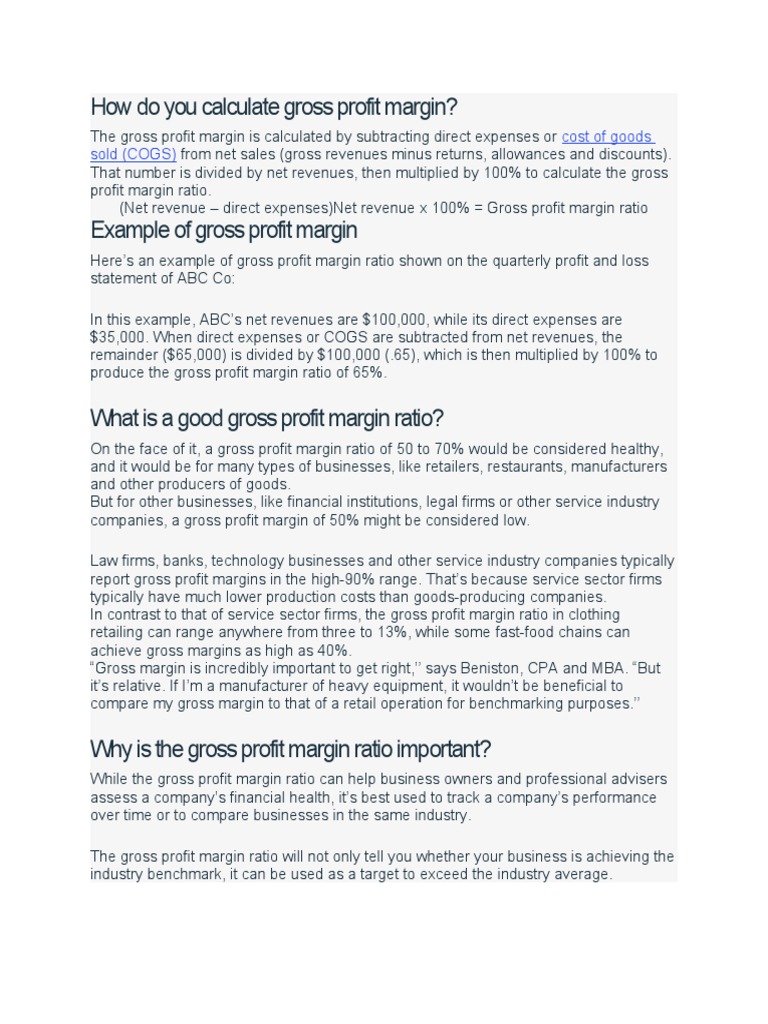 How Do You Calculate Gross Profit Margin | PDF | Gross Margin | Profit ...
