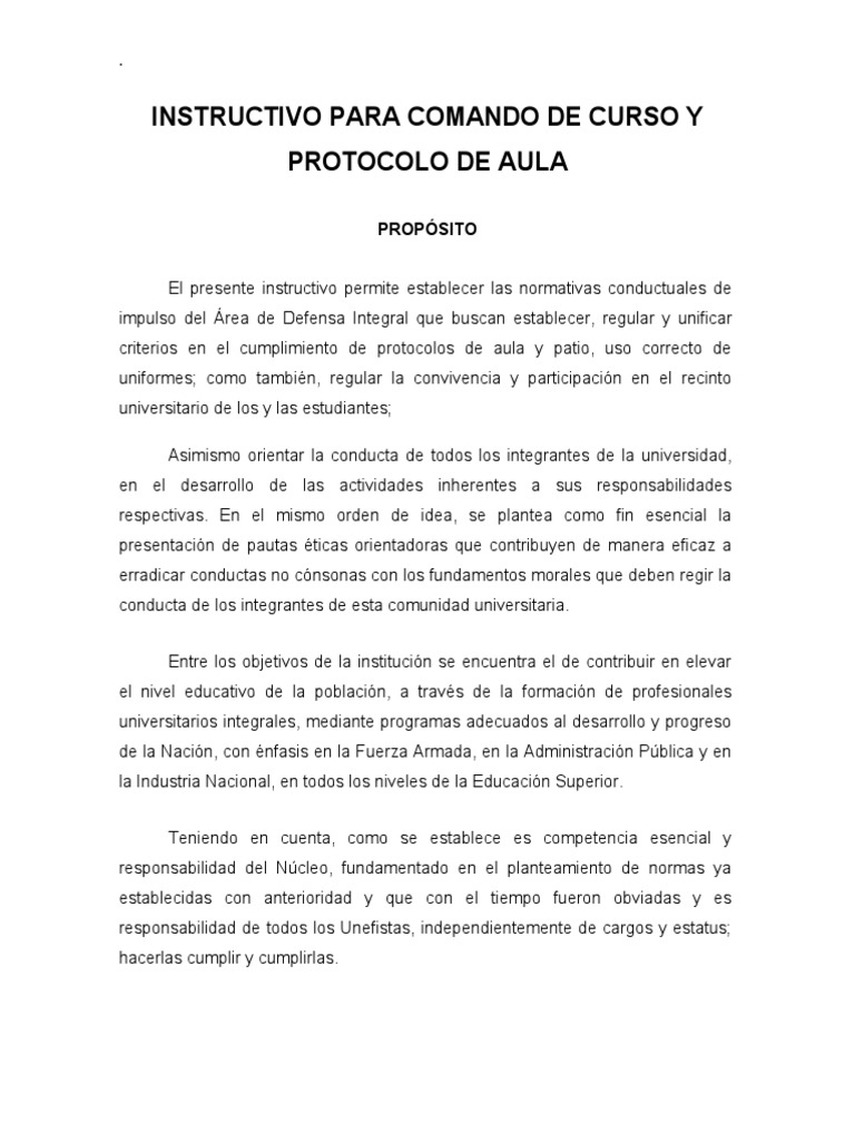 Normativa Instructivo para Protocolo de Aula | PDF | Salón de clases | Maestros