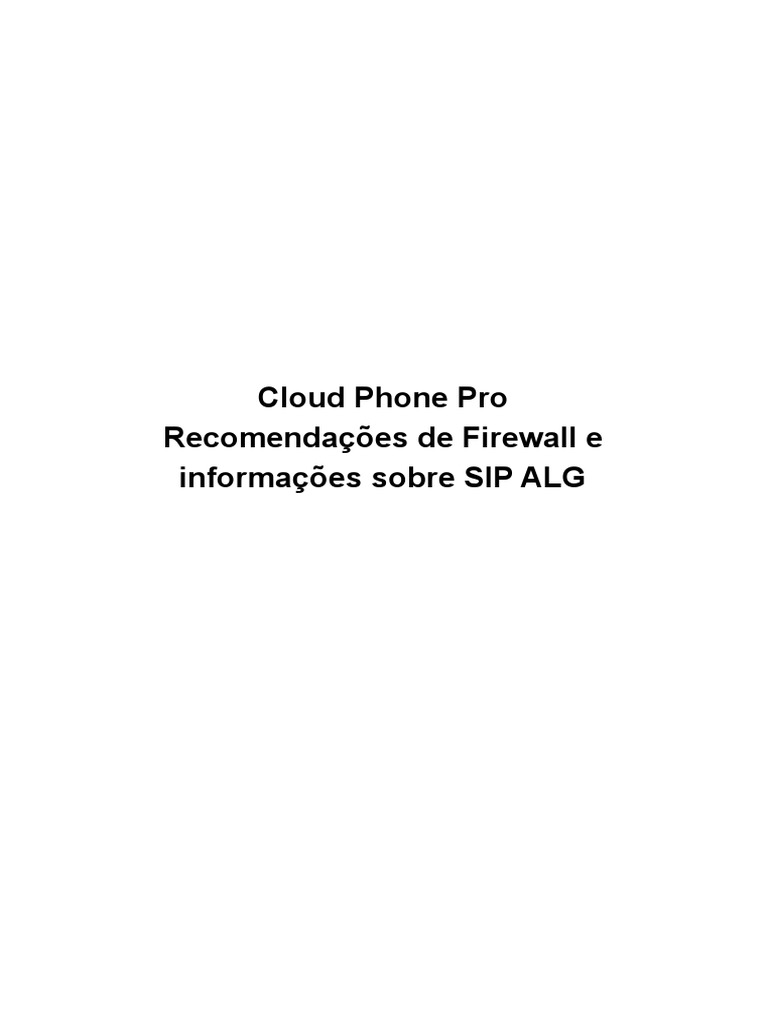 Regras de Firewall SIP ALG | PDF | Protocolo de início de sessão (SIP ...