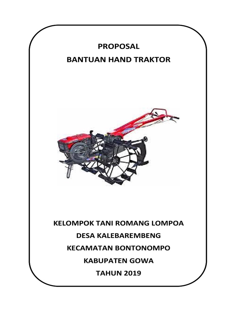 Permohonan Bantuan Hand Traktor untuk Kelompok Tani Romang Lompoa | PDF