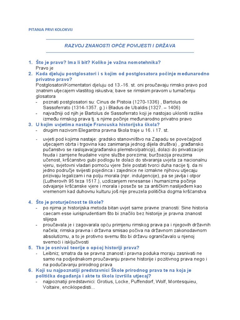 PITANJA PRVI KOLOKVIJ Oppd | PDF