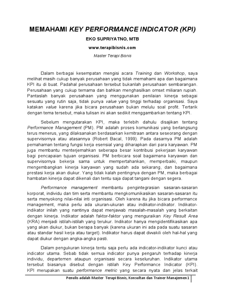 Memahami Key Performance Indicator | PDF