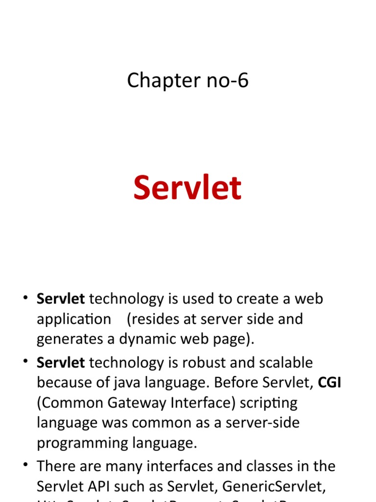 Chapter No 6 Servlet Pdf World Wide Web Internet And Web