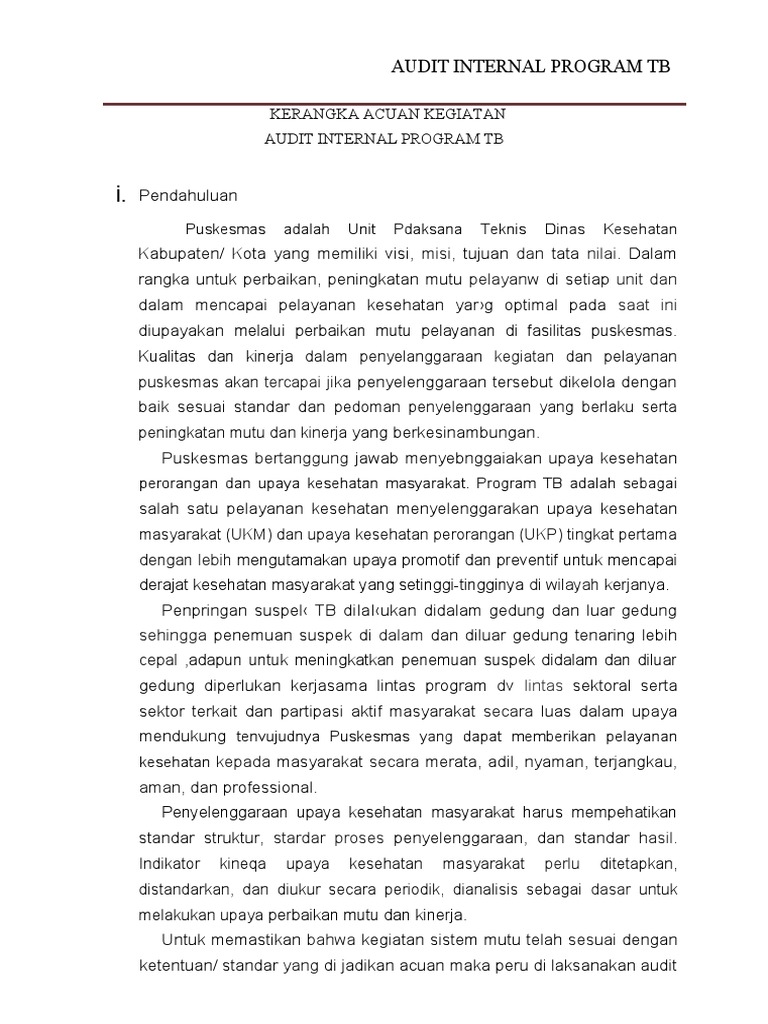 KAK Audit Internal TB | PDF