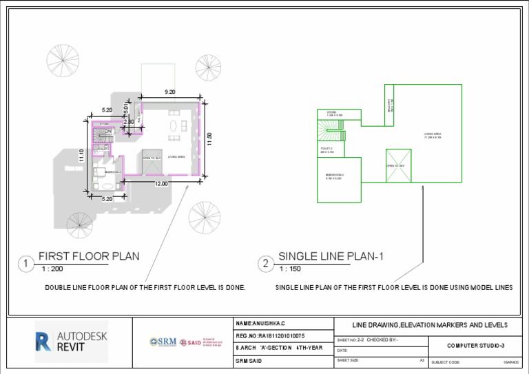 First Floor Plan 1 Single Line Plan-1 2 | PDF