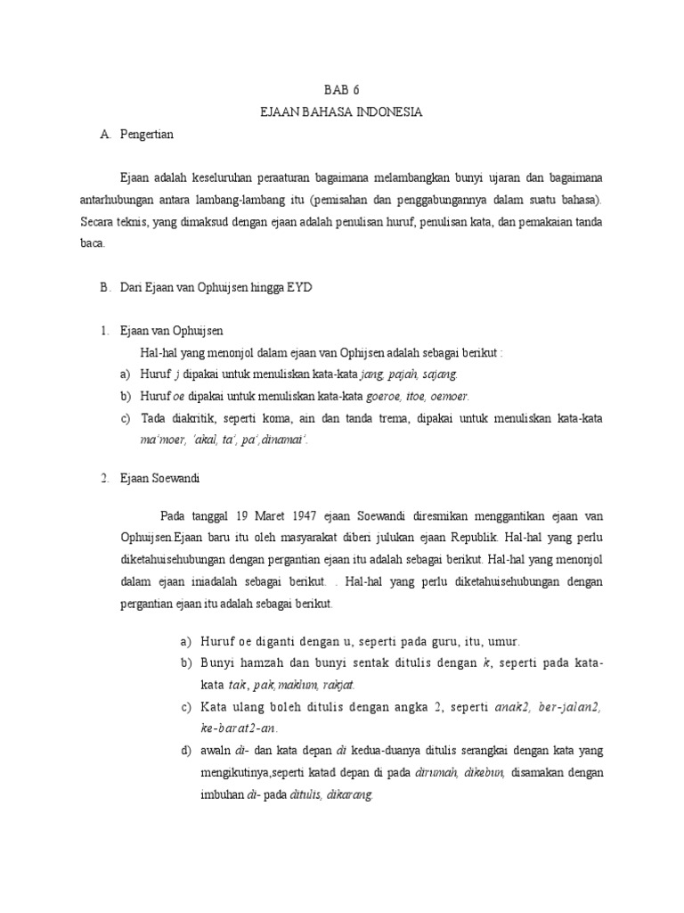 Materi Bab 6 EYD | PDF