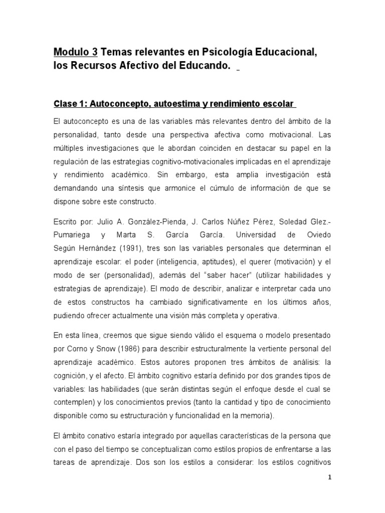 Modulo 3 Clase 1 | PDF | Aprendizaje | Motivación